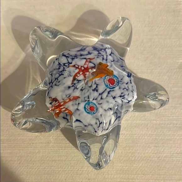 Art | Artistic Glass Paperweight With Starfish Design | Poshmark